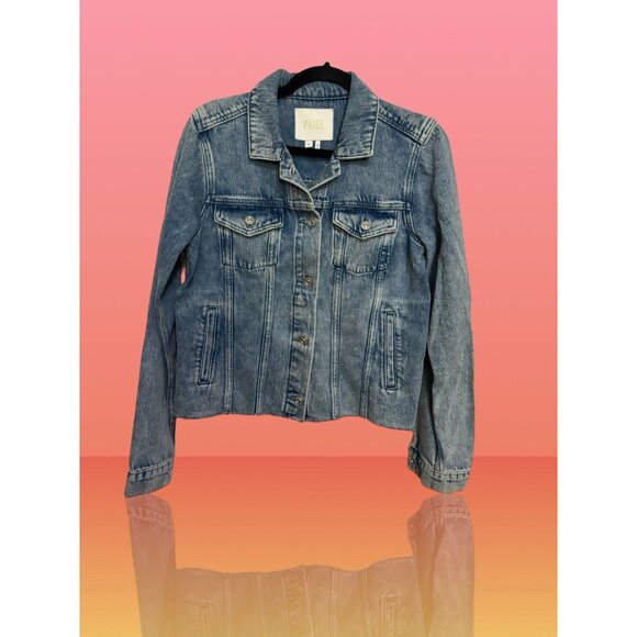 PAIGE | Jackets & Coats | Paige Jean Distressed Denim Blue Jean Jacket ...
